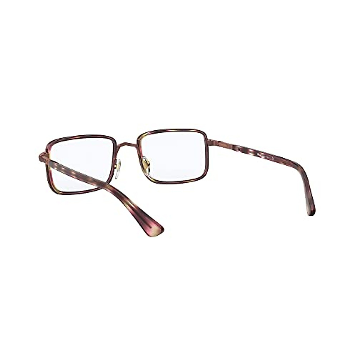 Persol PO2473V Rectangular Prescription Eyewear Frames, Brown/Striped Bordeaux/Demo Lens, 49 mm