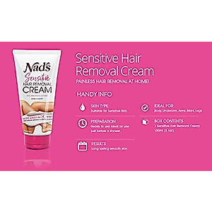 Nad's Hair Removal Cream - Gentle & Soothing Hair Removal For Women - Sensitive Depilatory Cream For Body & Legs, 5.1 Oz
