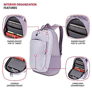SwissGear 8171 Laptop Backpack, Lavender/Light Purple, 18.5 Inches