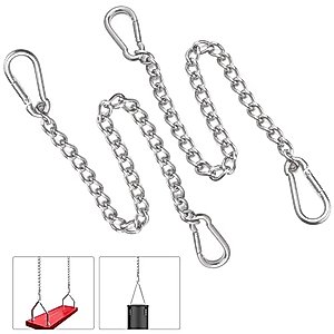 Hanging Chair Chain with Carabiners - 2 Pack Stainless Steel Hanging Kits Heavy Duty for Hammock Swing Punching Bags Sandbag Indoor Outdoor 440LB Capacity