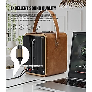 BERLAT RCA to 3.5mm Cable, RCA Audio Cable Nylon Woven 24K Gold Plated Male to Male Jack Adapter for Connects a Smartphone, Tablet, HDTV,or MP3 Player to a Speaker - 6.6ft/2M