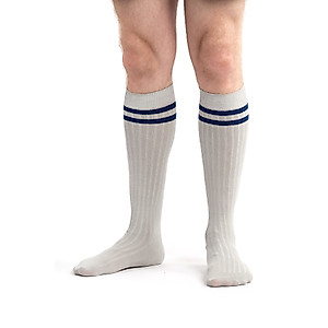 SERICI 4 x Mens Knee High Cotton Striped Socks | Over the Calf Socks | Dress Socks | Size 9-11
