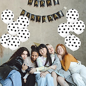 AnnoDeel 50 Pcs 12" Latex Balloons, White Polka Dot Balloons for Brithday Balloon Wedding Balloon decoration