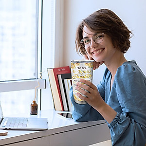 Fusui Bonus Daughter Gifts Cup, Gifts for Bonus Daughter, Bonus Daughter Gifts from Bonus Mom, Stepdaughter Gifts from Stepmom Stepdad, Best Bonus Daughter Birthday Gift Stainless Steel Tumbler 20oz