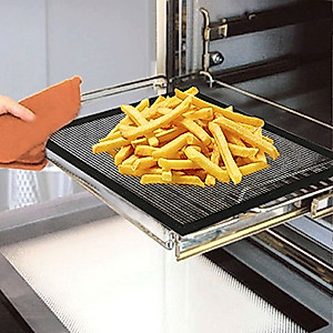 Bluedrop PTFE Open Mesh Crispy Baking Mats Quick Oven Liners Dehydrator Sheets Non Stick Perforated Toaster Meshes Pack of 2