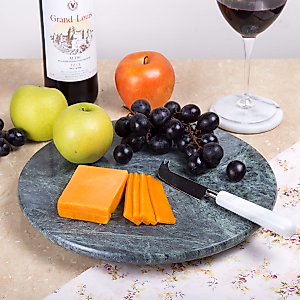 Creative Home Natural Green Marble Lazy Susan, 12" Diameter