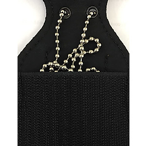 Perfect Fit Sheriff Star Badge Holder Belt Badge Clip and Neck Chain Black Leather (Cutout 199)