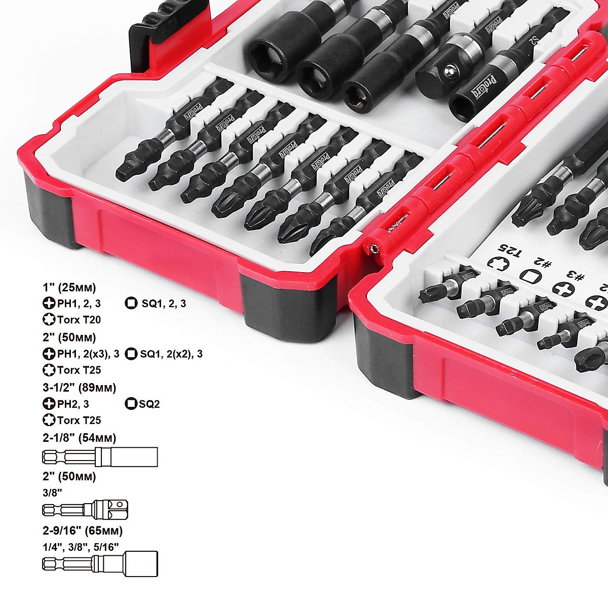 Protorq Impact Driving Accessory Set, 26-Piece,Industrial Strength, 1/4" Hex Shank