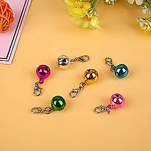 Aoche Pet Bells for Dog Cat Collar 6 pack,Charm Pet Pendant Accessories with1 Pack Stainless Steel Keychain (XS)