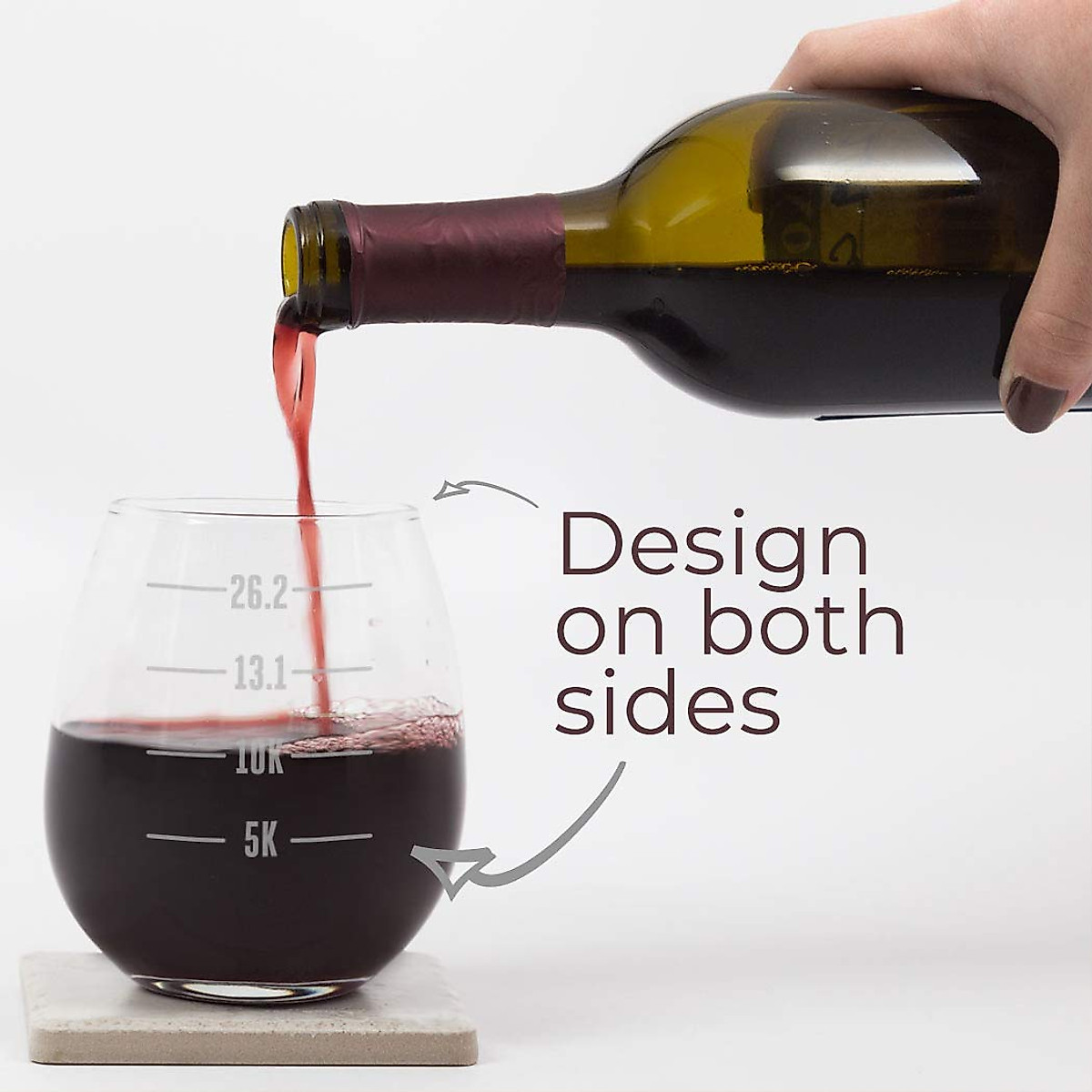 Gone For a Run Running Stemless Wine Glass Runner's Measurements