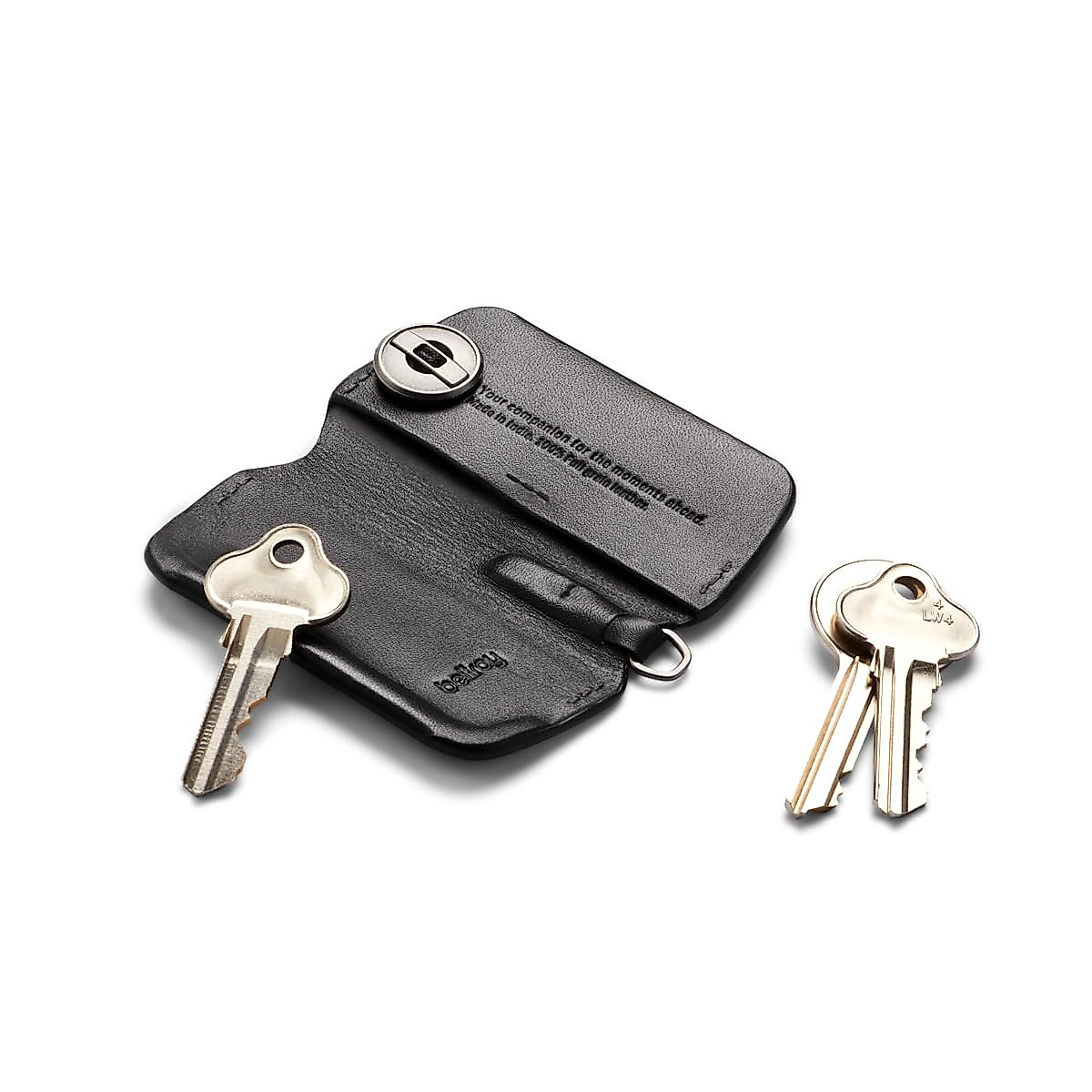 Bellroy Key Cover – Third Edition (Leather Key Holder, Holds 2 – 4 Keys) - Black