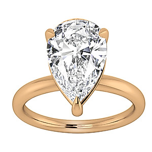 3.0 Carat Moissanite Ring,Pear Shaped Wedding Ring,925 Sterling Silver Solitaire Rings Pear Cut Engagement Ring for Women, D VVS1 Moissanite Diamond Promise Wedding Ring for Her.… (Silver-1)