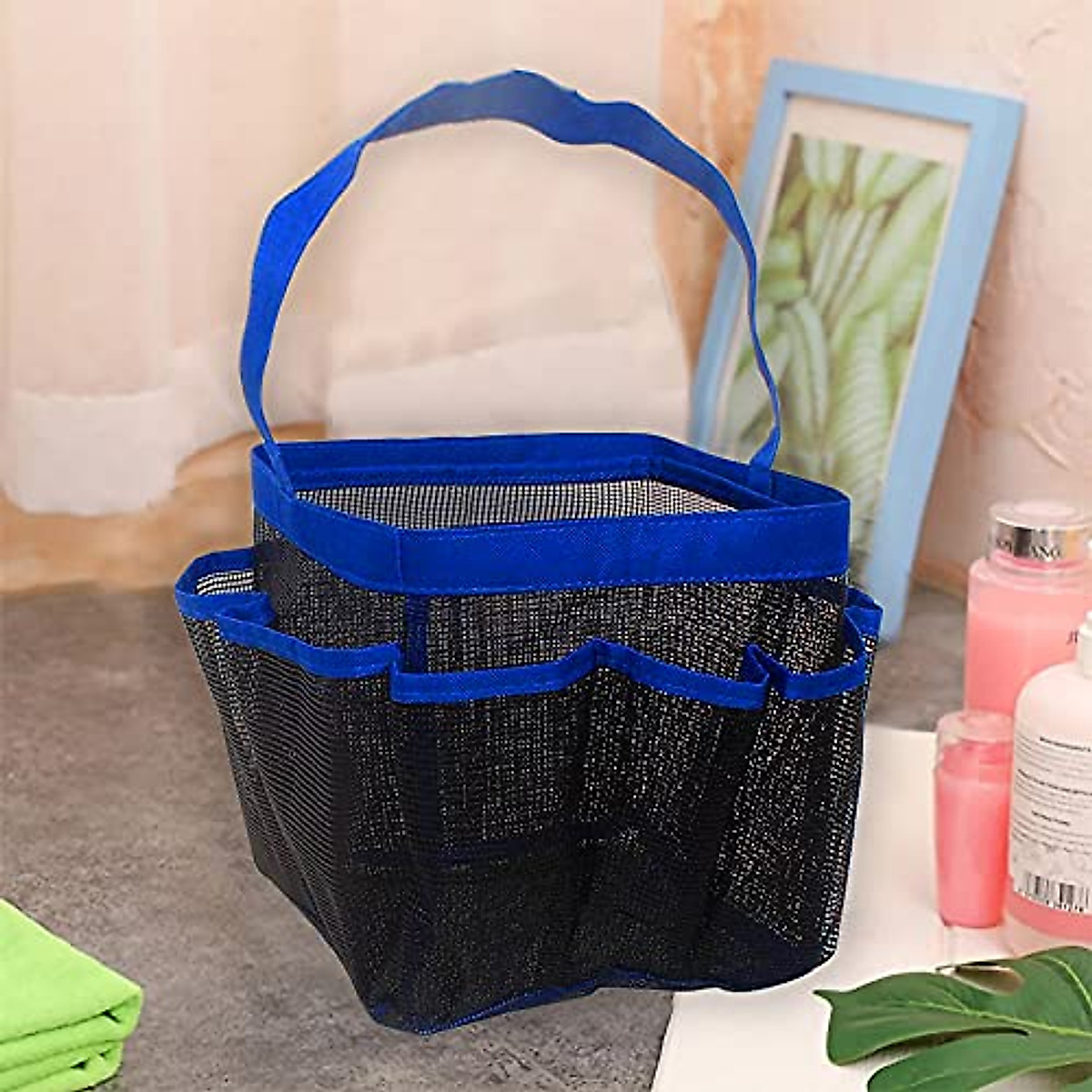 Mesh Shower Caddy Basket for College Dorm Room Essentials, Hanging Portable Tote Bag Toiletry for Bathroom Accessories