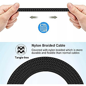 USB C to Lightning Cable 3ft MFi Certified 3 Pack 90 Degree iPhone Charger Nylon Braided Right Angle Lightning to USB C PD Fast Charging Cable for iPhone 13 12 11 Pro X XS XR 8 Plus 7 6 5(Black)