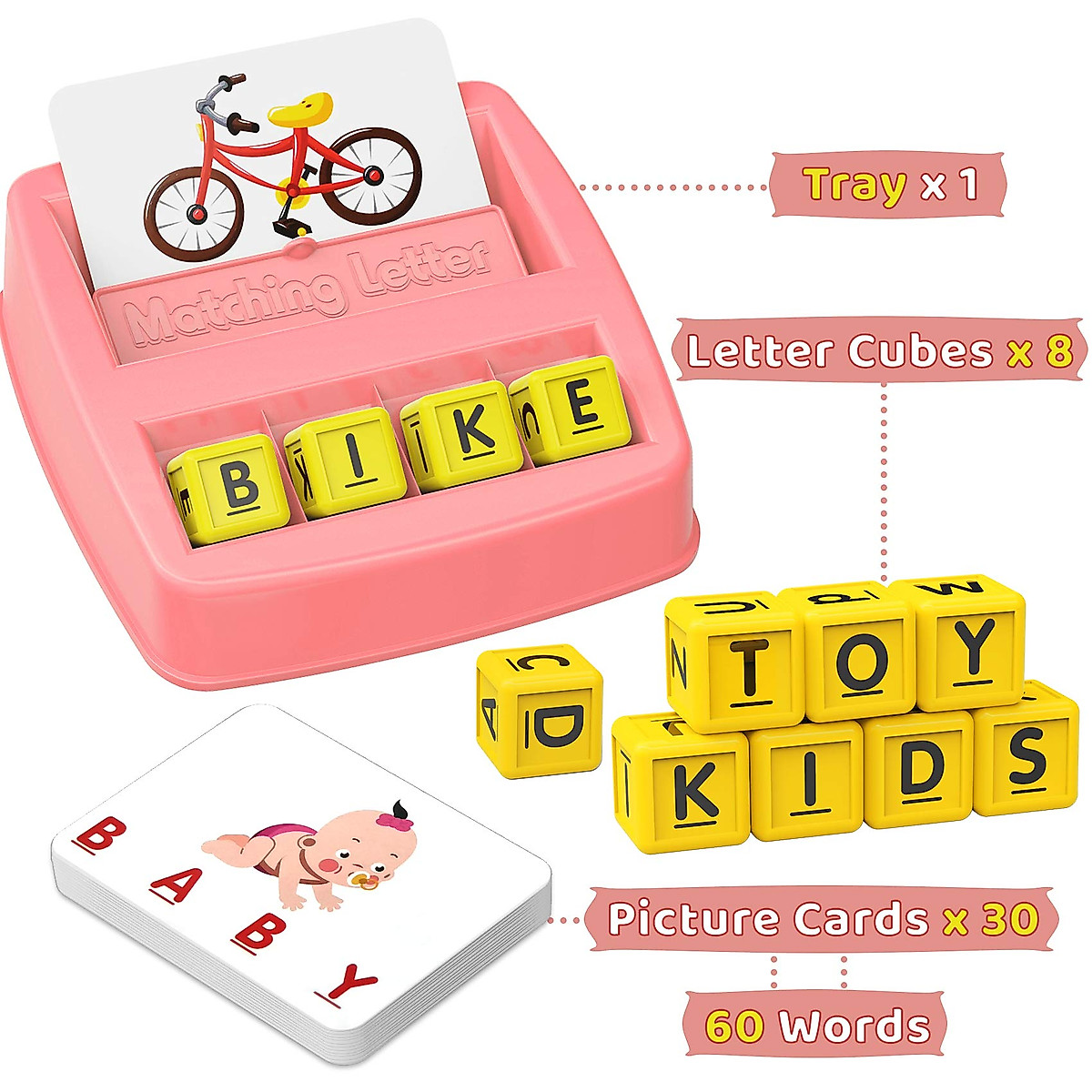 NARRIO Educational Toys for 3-5 Year Old Girls Gifts, Matching Letter Game Preschool ABC Learning Toys for Kids Ages 4-8 Years, Christmas Birthday Gifts for Toddler Toys Age 2-4