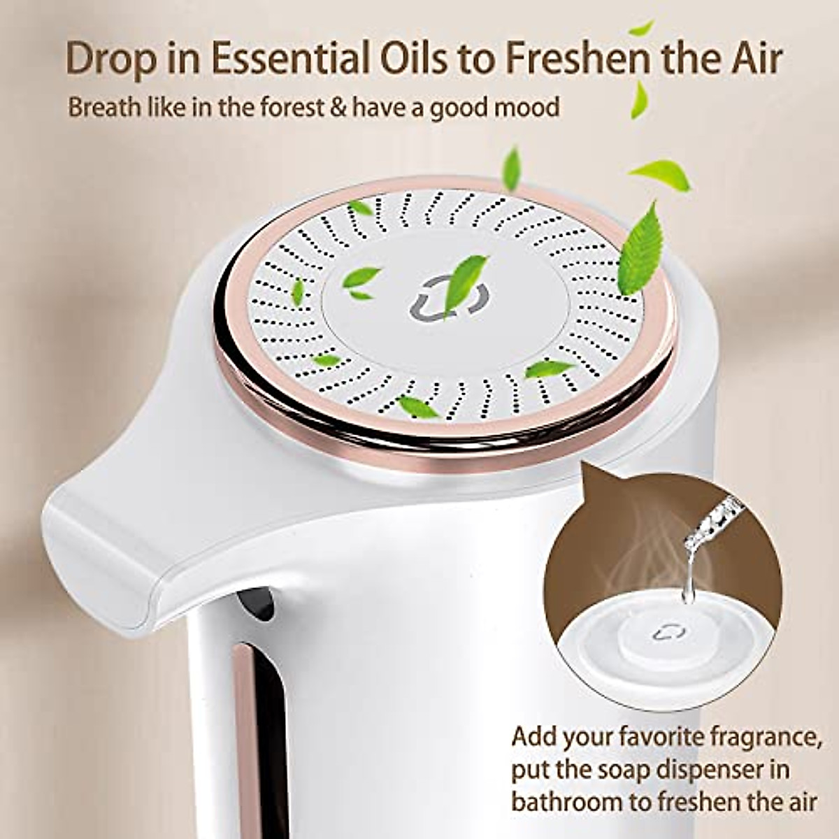 Automatic 10oz/300ml Rechargeable Touchless Sensor Foaming Pump Hands Free 3 Level Adjustable Hand Soap Dispenser for Bathroom Kitchen