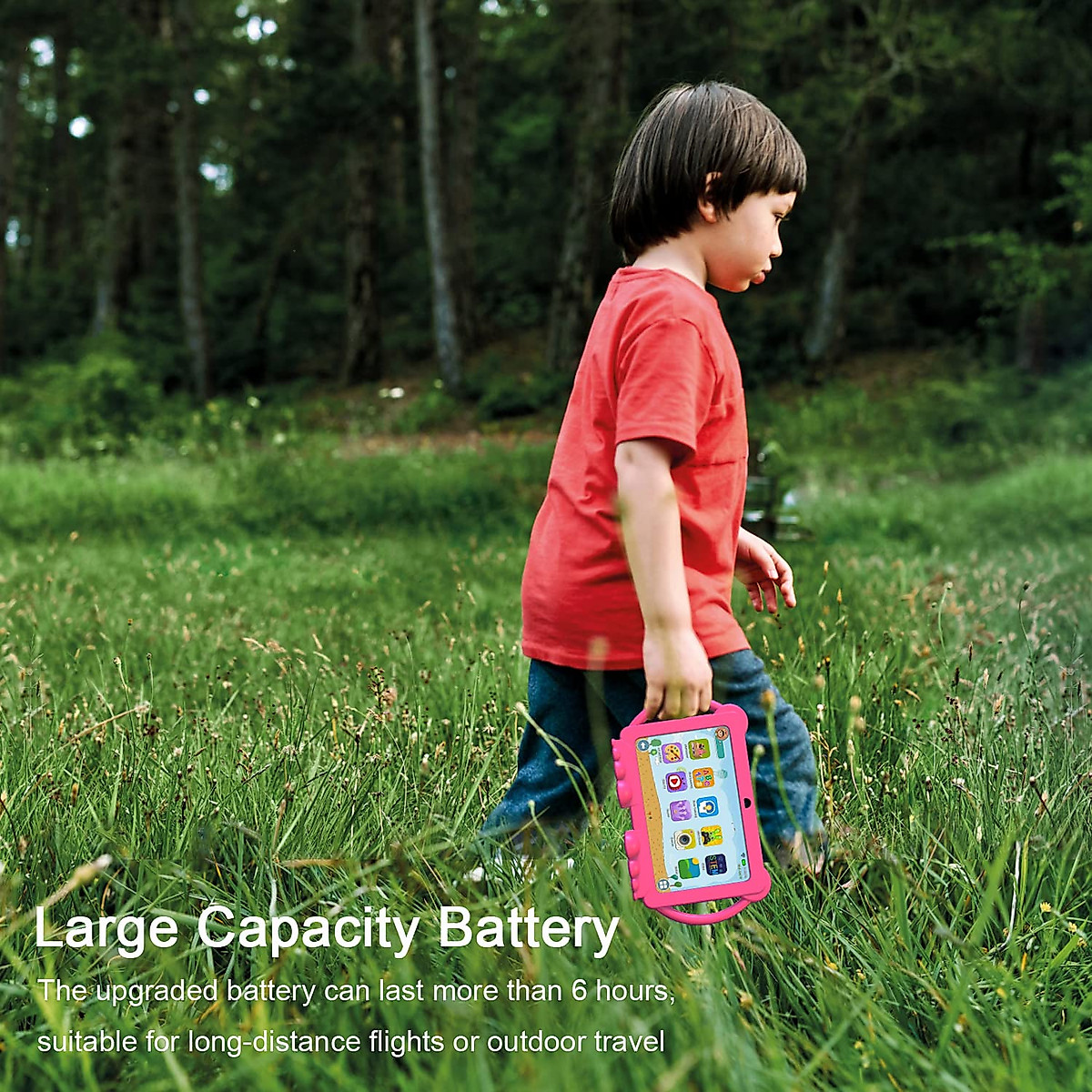 NORTH BISON Kids Tablet, 7 inch Android 11.0 Tablet for Kids, 3GB 32GB Toddler Tablet with Bluetooth-Pink