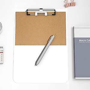 Hongri Plastic Clipboard, White Clipboard Standard A4 Letter Size Clipboards for Nurses, Students, Office and Women, Clipboard with Pen Holder and Low Profile Clip, Size 12.5 x 9 Inch, (White)