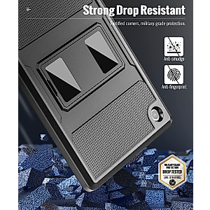 MoKo Case Fits Samsung Galaxy Tab A8 10.5 Inch 2022 (SM-X200/SM-X205/SM-X207), Shockproof Full Body Rugged Stand Back Cover Built-in Screen Protector Fit Galaxy Tab A8 10.5" 2022 Tablet, Black