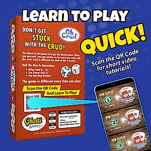 Oh Crud Card and Dice Game, Family Game for 2-6 Players, Adults, Teens, Kids, Easy-to-Learn, Strategy, Great for Friends and Families - Ghetti Games
