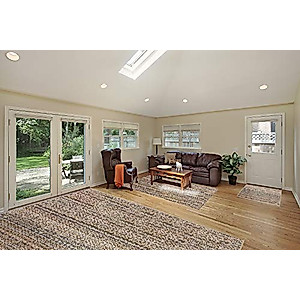 Boho Striped Multicolor Area Rugs Made for 100% Recycled Polyester Carpet Fibers.Berber Loop Style Soft Fiber with 1/4 Inch Pile Height and Many Sizes and Shapes Available (4' x 4')