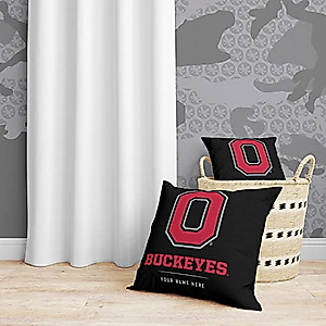 Ohio State Buckeyes Block Throw Pillow | Personalized | Custom