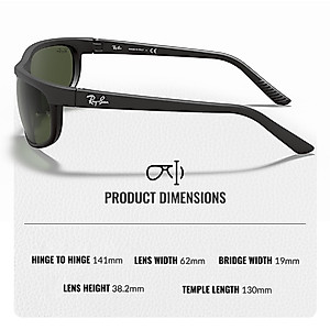 Ray-Ban RB2027 PREDATOR 2 Rectangle Sunglasses With Eyewear Kit Bundle - High Bridge Fit - Ideal Formal and Casual Wear Retro Sunglasses