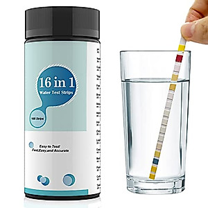 16 in 1 Water Test Kits,100 PCS Drinking Water Testing Strips,Tap and Well Water Test Strip Quick & Easy Testing for pH, Lead, Chlorine, Hardness,Nitrate,Iron,Copper and More
