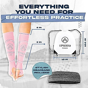 Upward Fitness-Volleyball Padded Passing Sleeves, Arm and Wrist Protection With Thumbhole, Carrying Bag and Headband Included, for Girls and Boys (XS/S, Pink)
