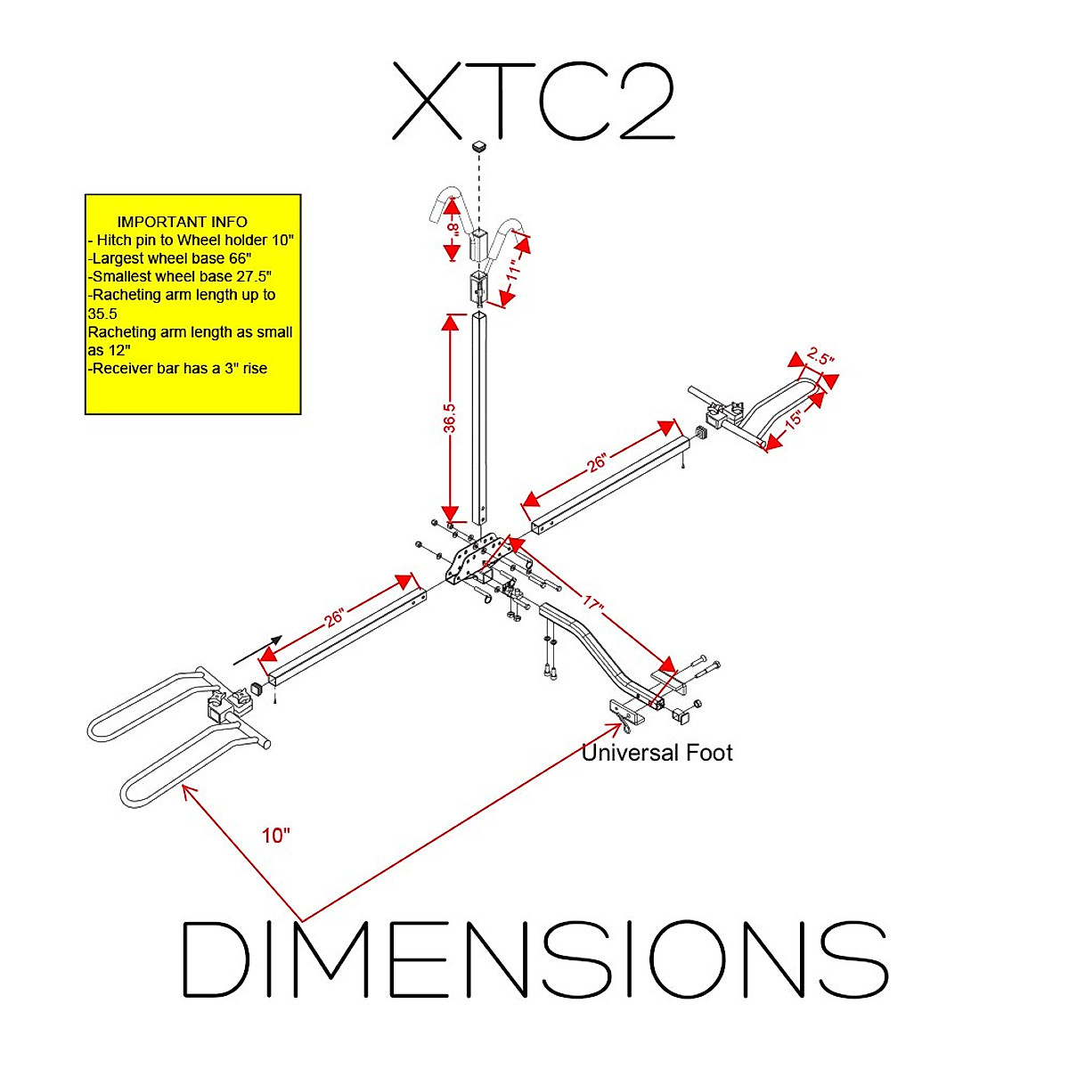 Swagman XTC2 Hitch Mount Bike Rack