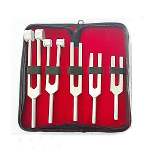 Tuning Fork Set of 5 {C128, C256, C512, C1024 & C2048 } Free Case