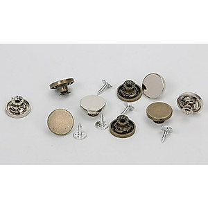 10Pcs Jeans Buttons - Metal Flat Jeans Replacement Buttons Suspender Trousers Alloy Buttons (17mm, Gold)