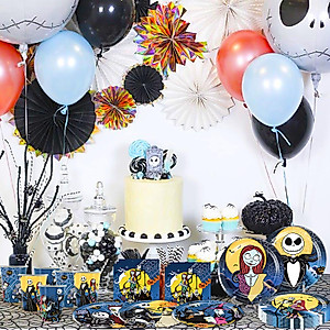 Nightmare Birthday Party Supplies 120pcs Disposable Christmas Paper Plates and Napkins for Party Decorations Cups Tablecloth for Boys Girl Birthday Decor, Serve 30