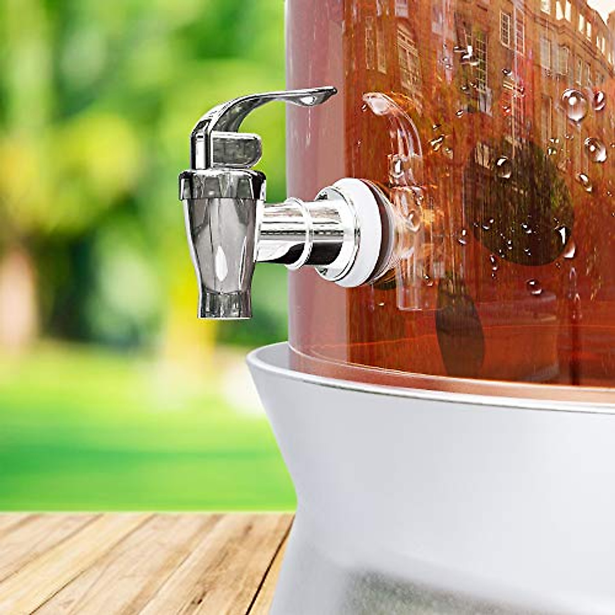 Silver Beverage Dispenser Replacement Spigot - Push Style for Drink Dispensers with Spout - Fits Mason Jar, Glass, and Plastic Pitchers - Ideal for Parties and Events