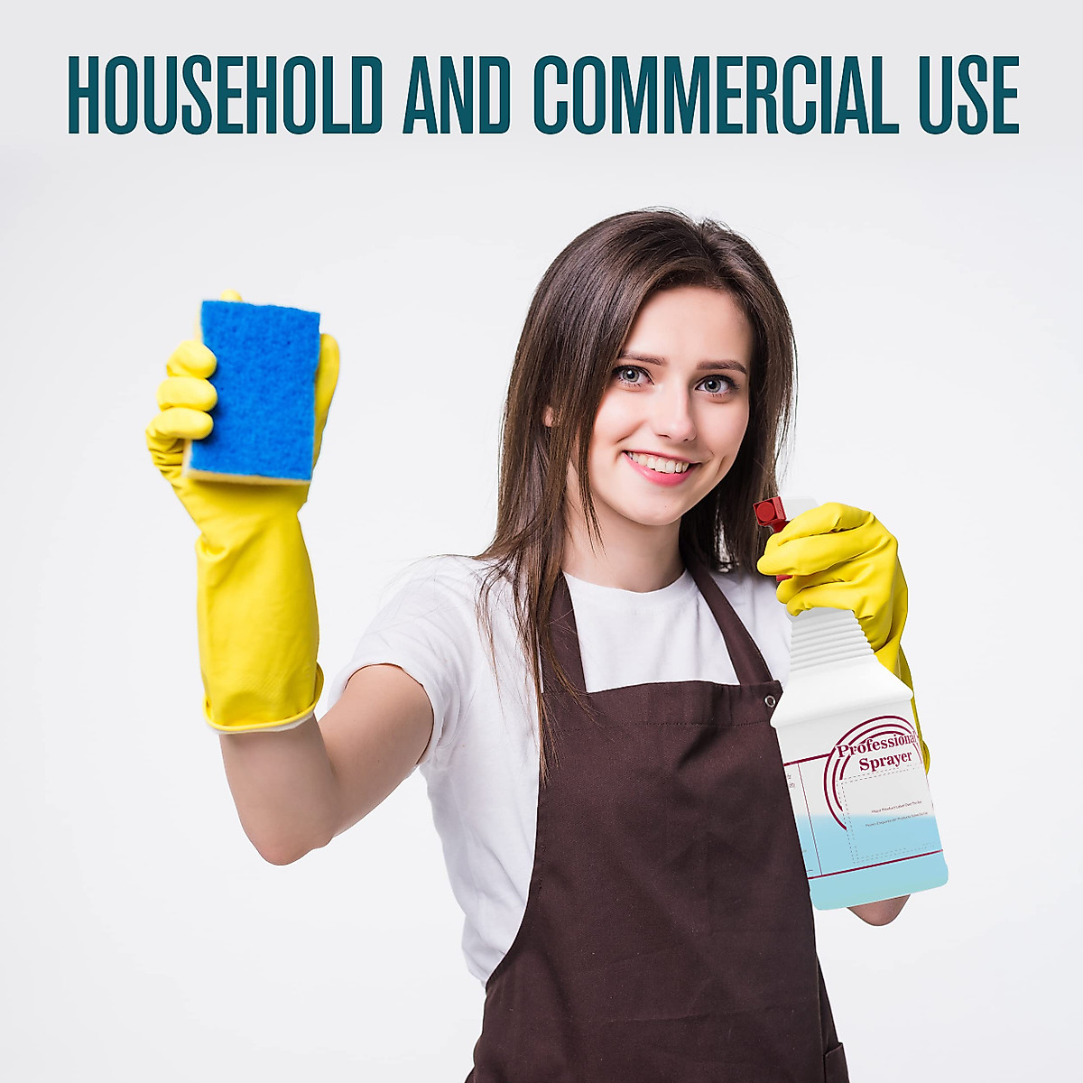 Spray Bottles, Empty Sprayer Bottle, Heavy Duty Cleaning Nozzle, 24oz, 3 Pack, Plastic, Industrial, Professional, Refillable, for Water, Alcohol, Bleach, Detailing, All Purpose Cleaner, Houseables