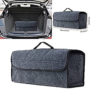 KOWMsnh Closet Mounted Storage Car Trunk Organizer Soft Felt Storage Box Portable Foldable Car Trunk Organizer Felt Cloth Storage Box Case Auto Interior (Color : Black)