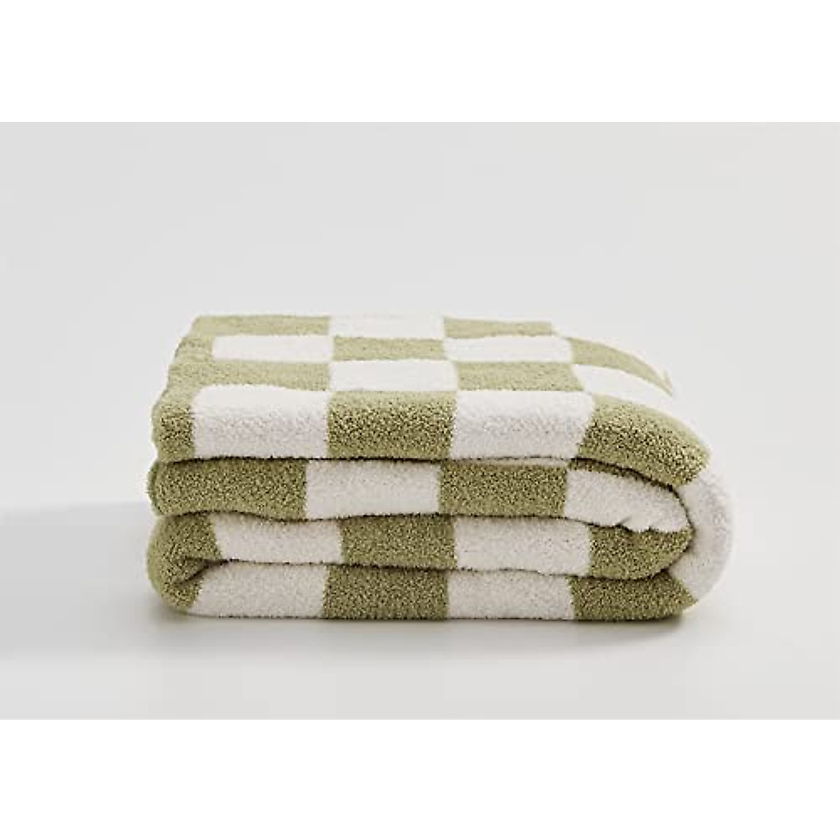 YIRUIO Throw Blankets Checkerboard Grid Chessboard Gingham Warmer Comfort Plush Reversible Microfiber Cozy Decor for Home Bed Couch(sage Green, 51''x63'')