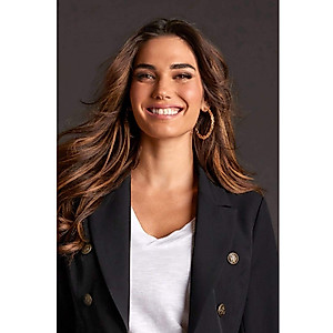 NLCAC 14K Gold Chain Hoop Earrings Chic Shiny Gold Paperclip Chain Link Big Hoop Earrings for Women (Gold)