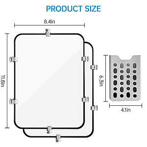 Exnemav 2× Divider Tray & 1× Phone Holder for Bogg Bag Accessories - XL Bogg Bag Insert Divider, Organizing Bogg Bags and Divide Space, Phone Organizer & Tray Insert for Beach Bag (Black&White)