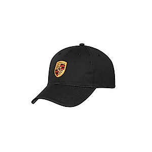 Genuine Porsche Black Crest Logo Cap