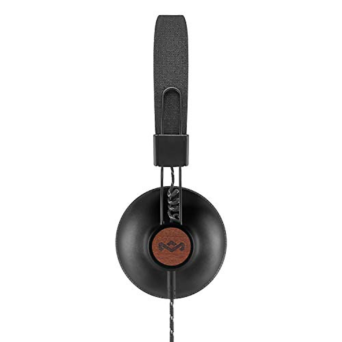 House of Marley Positive Vibration 2: Over-Ear Wired Headphones with Microphone, Plush Ear Cushions, and Sustainable Materials (Black)