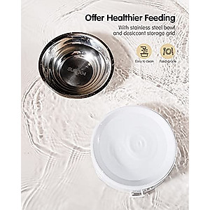 Faroro Automatic Cat Feeders, 4L Cat Dry Food Dispenser, Automatic Pet Feeders for Cats and Dogs with Portion Control, Schedule 1-6 Meals per Day, 10s Customized Voice Recording, Dual-Power Supply