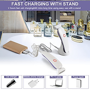 Electric Razors for Women Electric Shaver for Women Bikini Trimmer Womens Electric Razor Painless Body Hair Removal for Legs Arm Underarms Pubic Wet&Dry IPX7 Waterproof Rechargeable with Stand