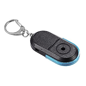 Hemoton Whistle Key Finder Voice Control Device Locator with Device Key Finder with Whistle and LED Light Alarm (Blue)