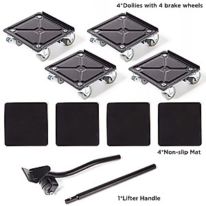 Goyappin Furniture Dolly 4 Wheels Heavy Duty and Furniture Lifter,Furniture Move Tool,2200LBs Load, Appliances Roller for Heavy Objects,Washing Machine,Refrigerator