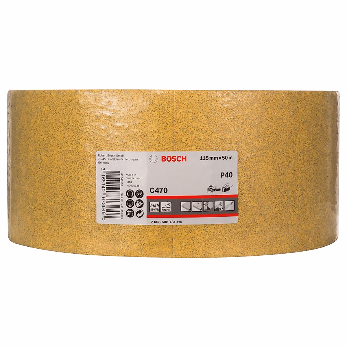 Bosch Pro Best for Wood and Paint Sanding Roll for Wood and Paint (115 mm, 50 m, 40 Grit, C470)