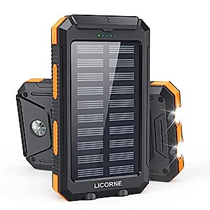 Solar Charger Power Bank Fast Charging - 30000mAh Portable Solar Phone Battery Panel Charger, QC3.0 Dual USB Port Battery Pack Charger Portable for All Cell Phones & Electronic Devices (Orange)