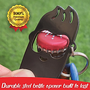 Beard Beer Bottle Opener - Stainless Steel Beer Opener - Cool Hipster Beard Design - For Bartender, Kitchen or Parties - Keychain Ring Included - Unique Stocking Stuffers Gift for Men By Jescun Kakun