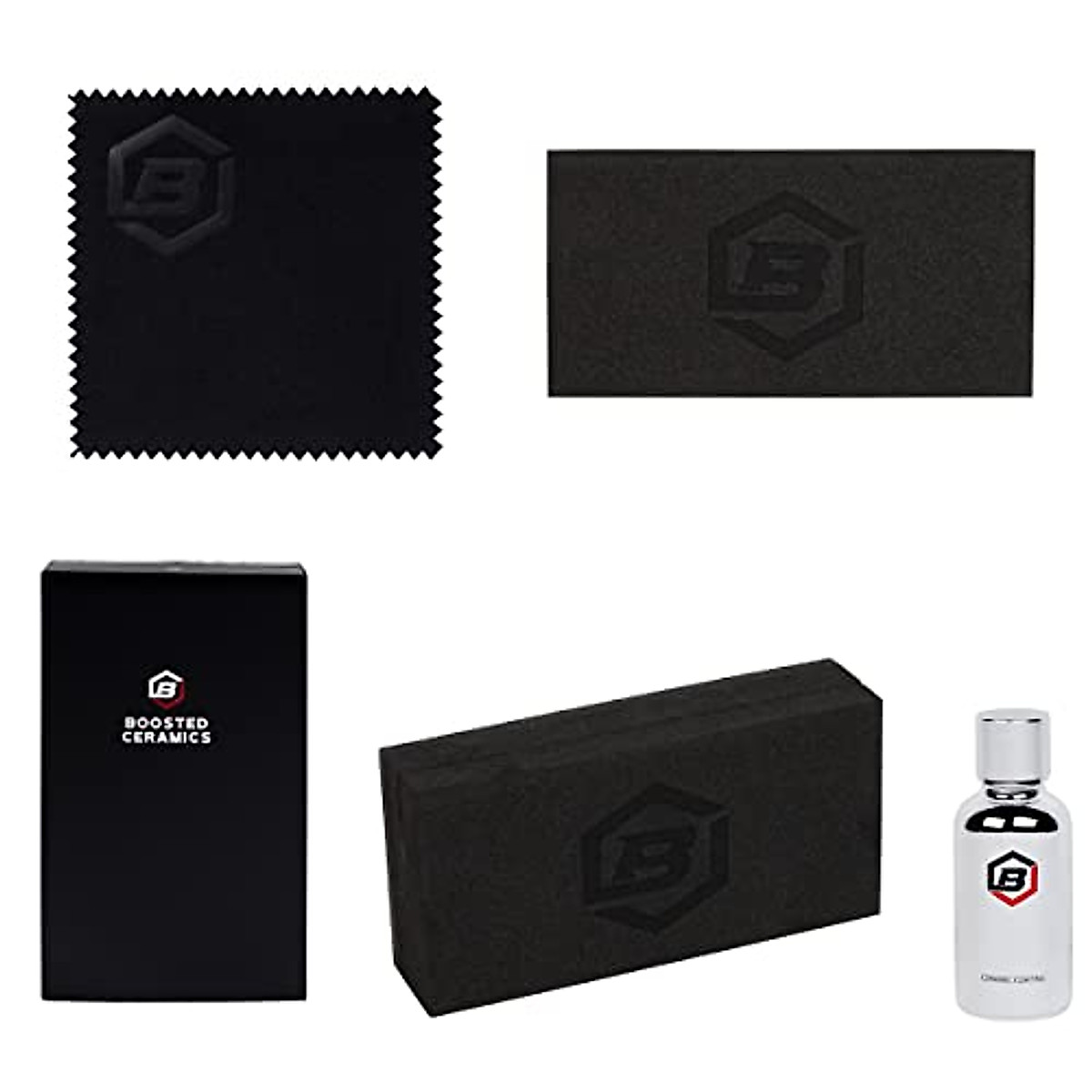 Boosted Ceramics 9H Nano Ceramic Coating Kit - Hydrophobic Professional Coating Kit - Si02 Protection for Cars, Trucks, Motorcycles, RV & Boat