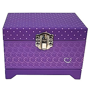 My Tiny Treasures Box Company Ballerina Music Box (Heart Ballerina Music Box - Purple)